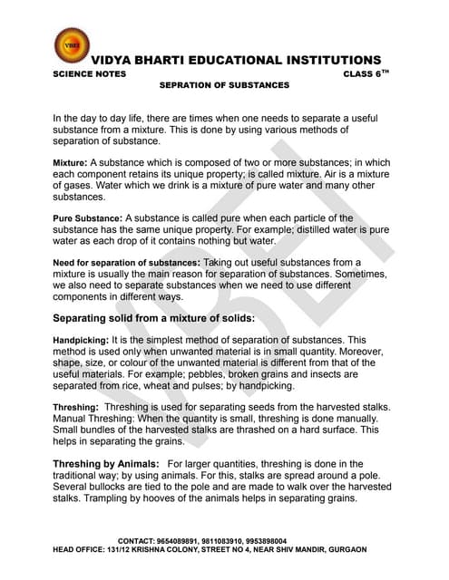 Separation of substances | PPTX
