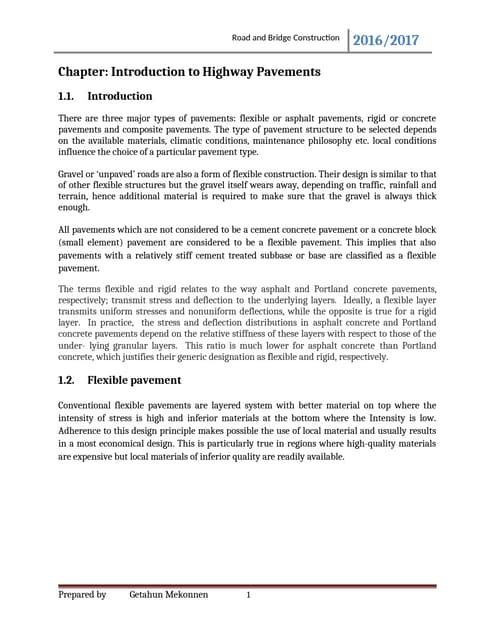 What are the 4 layers of road construction? | DOCX