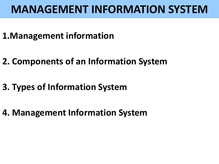 Chapter 12 Management Information Systems