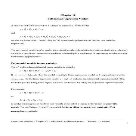 Chapter12 Regression Polynomialregression Pdf