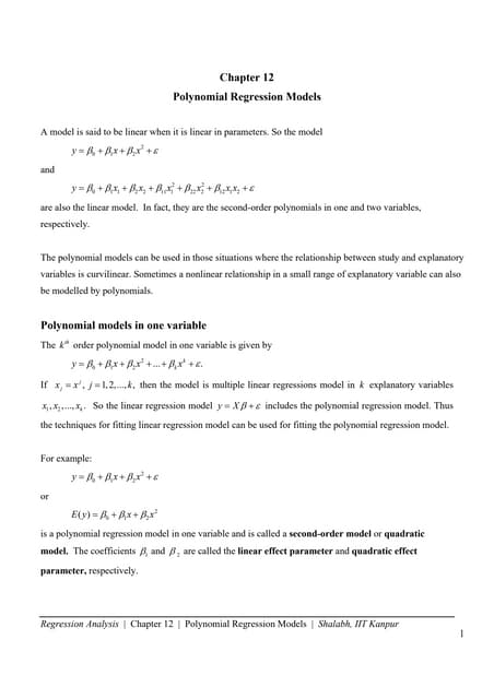 Chapter12 Regression Polynomialregression Pdf
