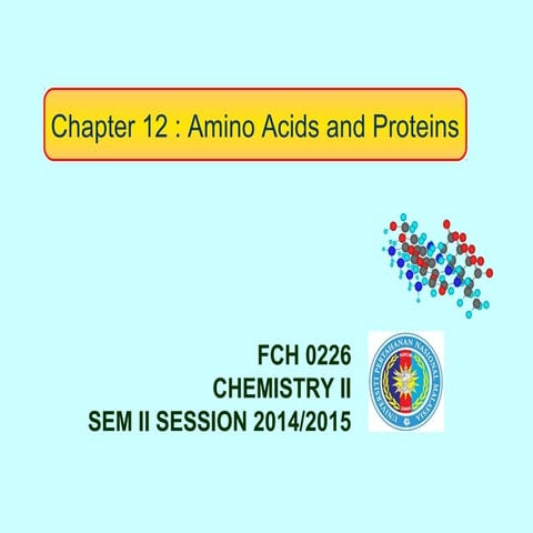Chapter 12 amino acids and proteins | PPT