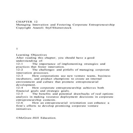 CHAPTER 12Managing Innovation and Fostering Corporate Entrepre | DOCX