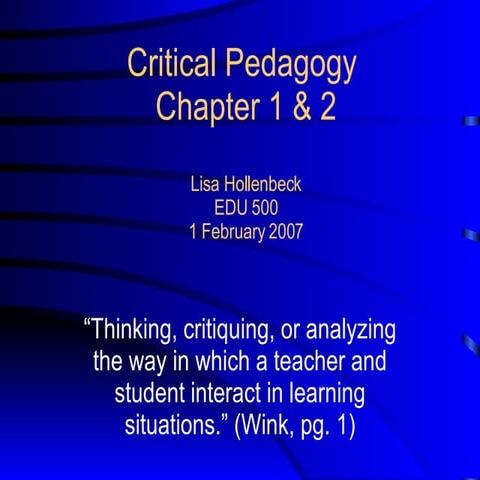 Critical Pedagogy | PPT