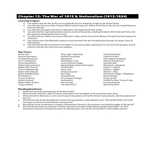 Chapter 12 study guide | DOCX