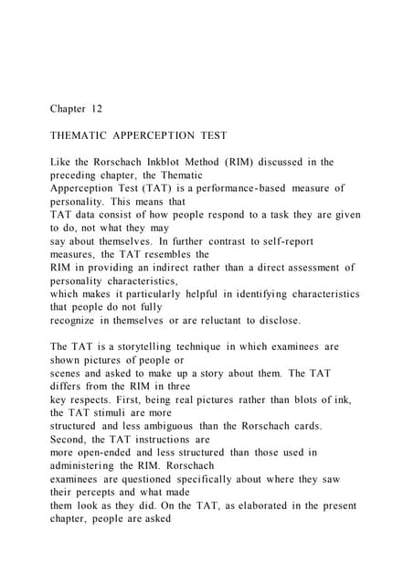 Thematic Apperception Test | PPTX