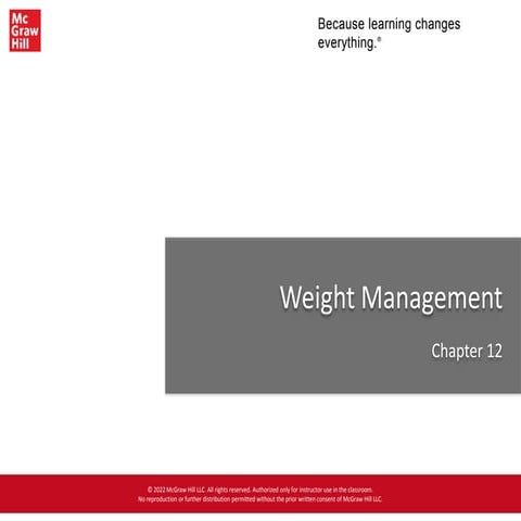 Chapter 12 WEIGHT MANAGEMENT | PPT