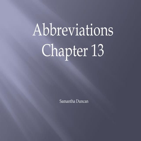 Abbreviations: Chapter 13 | PPT