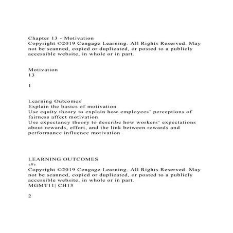 Chapter 13 - Motivation Copyright ©2019 Cengage Learning. All .docx