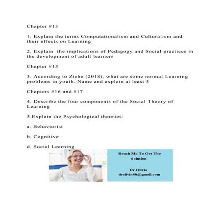 Chapter #131. Explain the terms Computationalism and Culturalism.docx