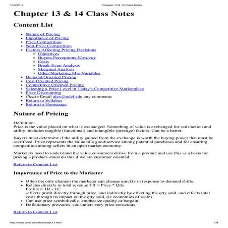 Chapter 13 & 14 class notes | PDF