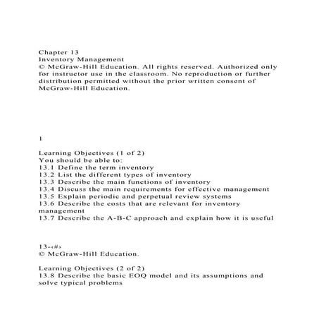 Chapter 13Inventory Management© McGraw-Hill Education. All r.docx