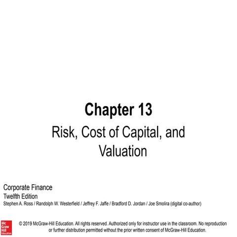 Chapter 13 Session 11-12.pptx corporate Finance | PPTX