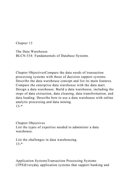 Data warehousing | PPTX | Databases | Computer Software and Applications