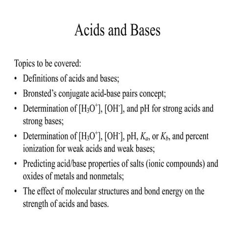 Chem 2 - Acid-Base Equilibria III: pH, pOH, and pKw | PPTX