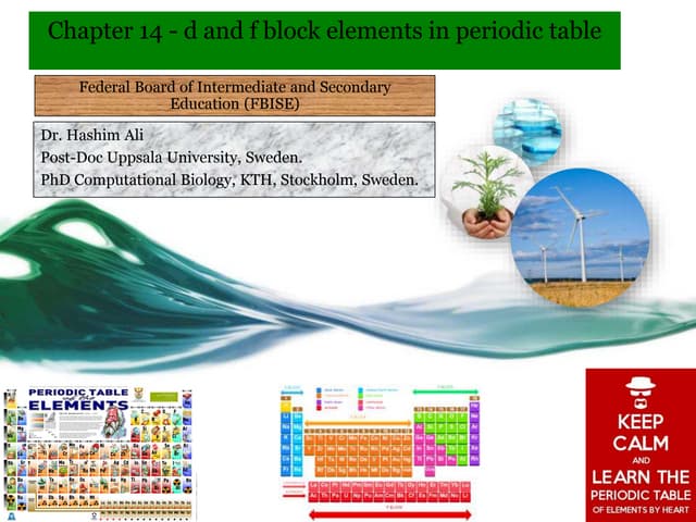 Inorganic d-block elements For BSc First Year Students | PPTX