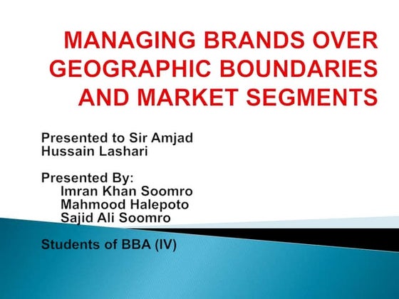Managing brands over geographic boundaries | PPT