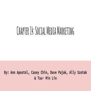 Chapter 14 : Social Media Marketing | PPT