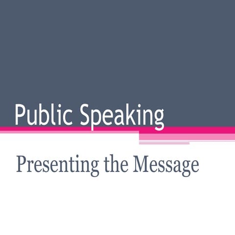 Chapter 14: Public Speaking Presenting The Message | PPT