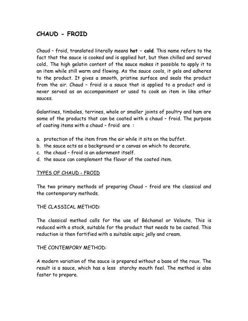 Chaud-Froid food presentation | PPT