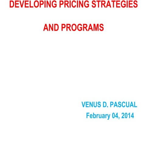 Chapter 14 developing pricing strategies | PPT
