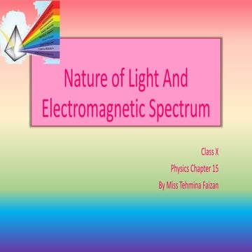 Chapter: Nature of light and Electromagnetic spectrum | PPTX