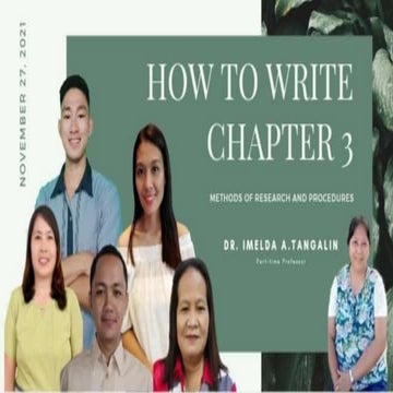 How to write chapter three of your research project | DOCX