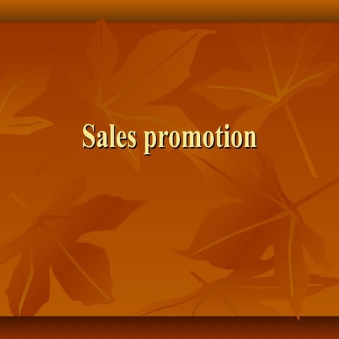 Chapter 15 sales promotion (Marketing) | PPT
