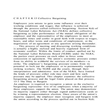 C H A P T E R 15 Collective BargainingEmployees join unions | PDF