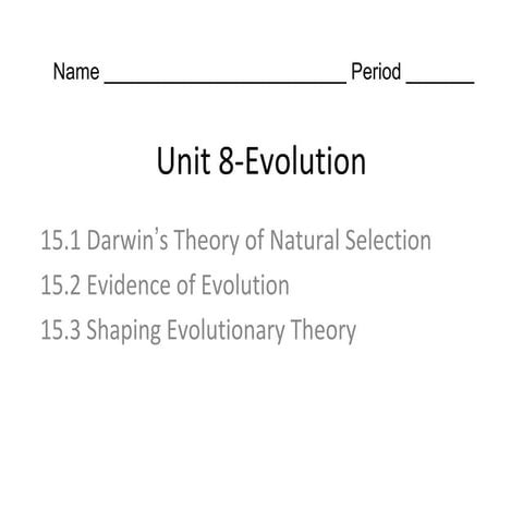 Chapter 15 Evolution - All Sections 15.1 - 15.3 | PPT | Geology | Science
