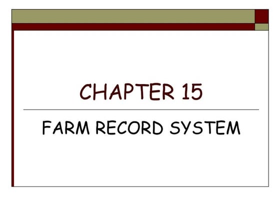 Farm record management | PDF | Agriculture | Industries