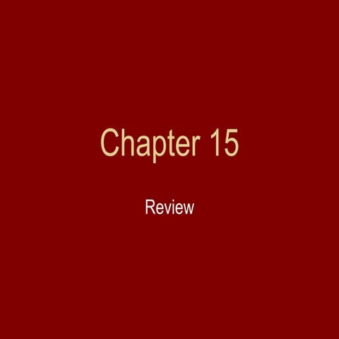 Chapter 15 review prs | PPT