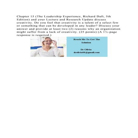 Chapter 15 (The Leadership Experience, Richard Daft, 5th Edition) an.docx