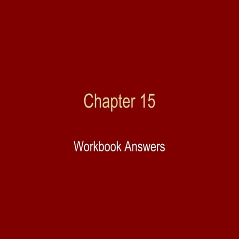 Chapter 15 workbook answers | PPT