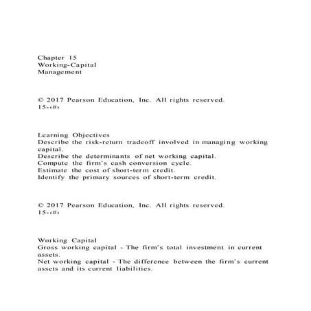 Chapter 15Working-CapitalManagement© 2017 Pearson | DOCX