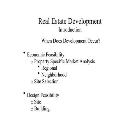 Real Estate Development Financial Feasibility | PDF