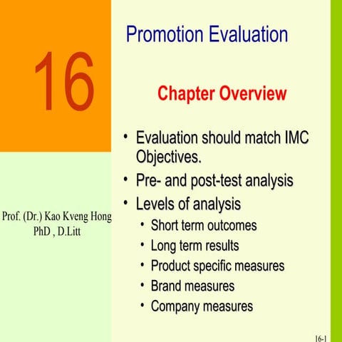 Chapter 16 promotion evaluation | PPT