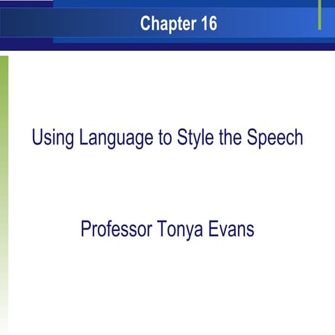 Chapter 16 using language to stlye the speech[1] | PPT