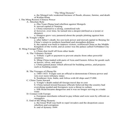 Unit 6 lesson 2 ming dynasty power point | PPT