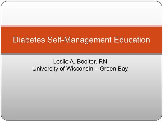 A Comprehensive Approach To Diabetes Self Management Support Ppt
