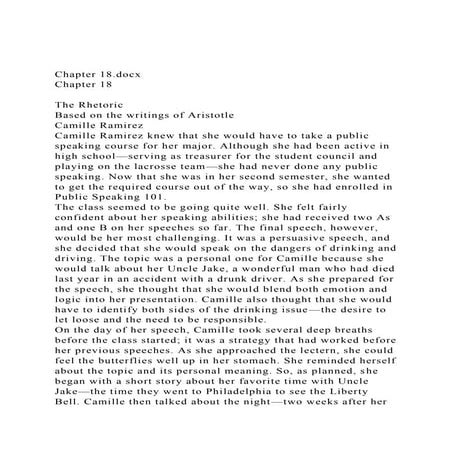 Chapter 18.docxChapter 18The RhetoricBased on the writin.docx