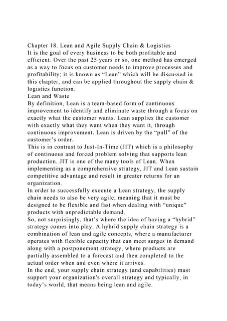 Lean Defined: What is Waste? (In Logistics) | PDF