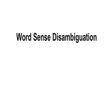 A Simple Walkthrough of Word Sense Disambiguation | PPT