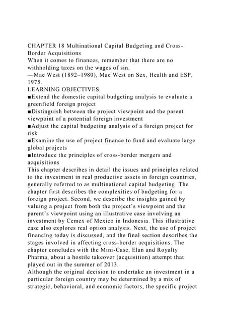 Multinational capital budgeting | PPT