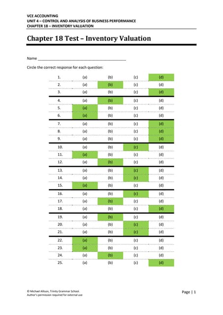 Chapter 16 Reducing Balance Depreciation - Test | PDF