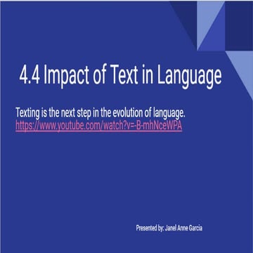 Impact of Text in Language | PPT