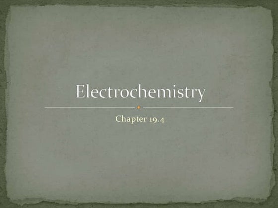 ELECTROCHEMISTRY PowerPoint presentation | PPT