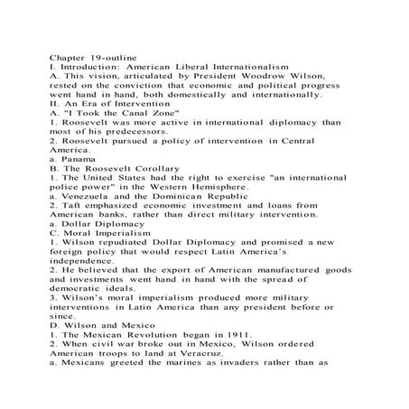 Chapter 19-outlineI. Introduction American Liberal Internationa | DOCX