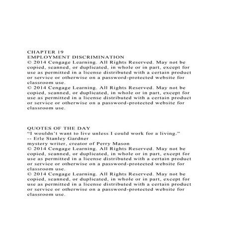 CHAPTER 19EMPLOYMENT DISCRIMINATION© 2014 Cengage Lear.docx