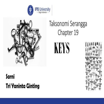 Taxonomic KEYS of insect and another organism | PDF